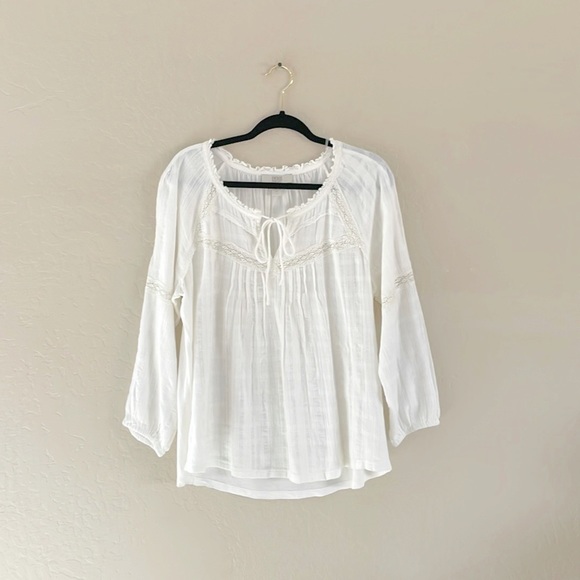 Vintage America | Tops | Vintage America White Lace Detailed Top | Poshmark